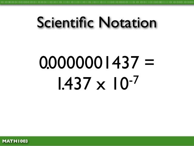 Math1003 1.14 - Scientific Notation
