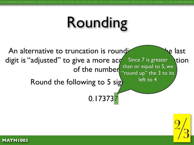 Math1003 117 Truncation Rounding Overflow And Conversion Error Ppt