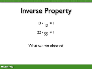 Math1003 1.2 - Properties of Numbers | PPT