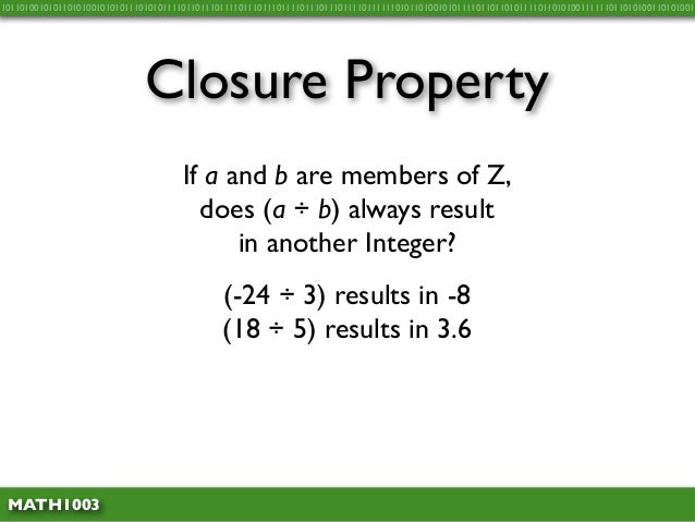 Math1003 1.2 - Properties of Numbers