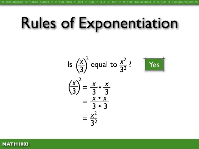 Math1003 1.3 - Exponents