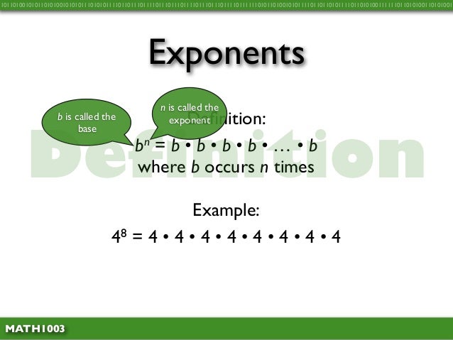 Math1003 1.3 - Exponents