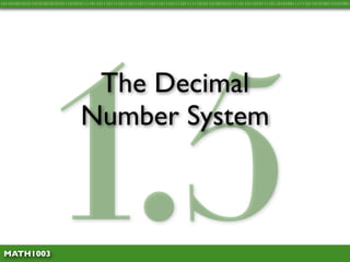 Math1003 1.5 - Decimal Number System | PDF | Science