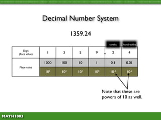 Math1003 1.5 - Decimal Number System | PDF | Science