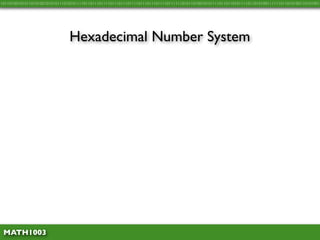 Math1003 1.7 - Hexadecimal Number System | PDF | Science