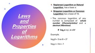 Math101 laws and properties of exponents, radicals, and logarithm | PPT