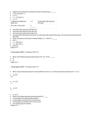 Math 107 final examination answers | DOCX