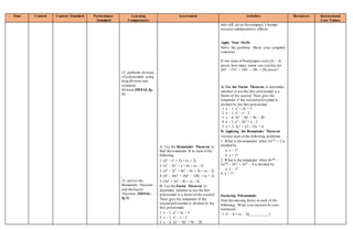 Math10 curriculum map docx | DOCX
