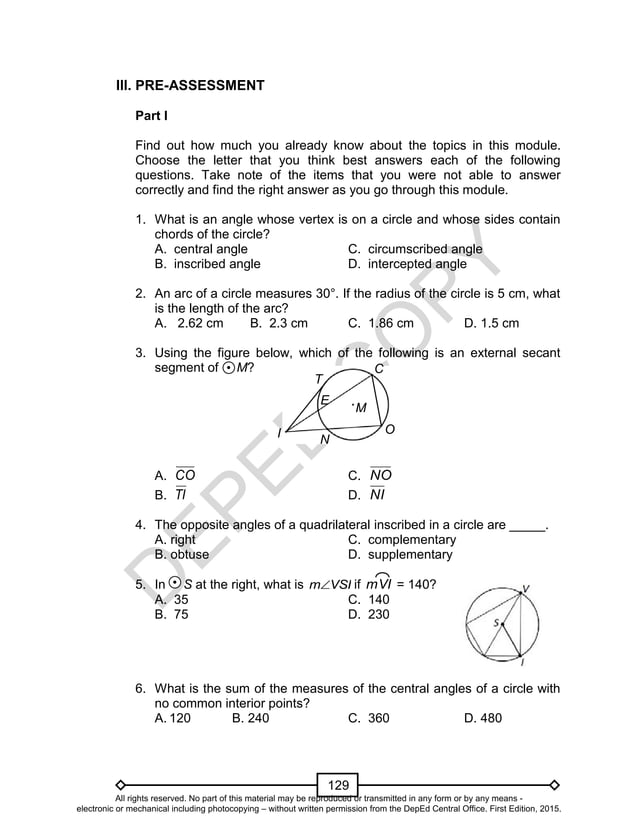 Mathematics 10 Learning Modules Quarter 2 | PDF