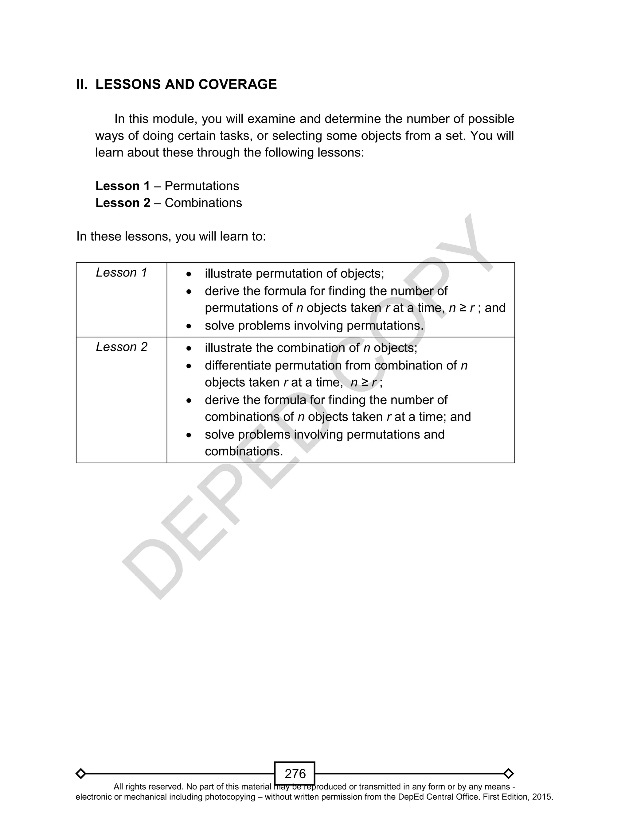 Mathematics 10 Learning Modules Quarter 3 | PDF