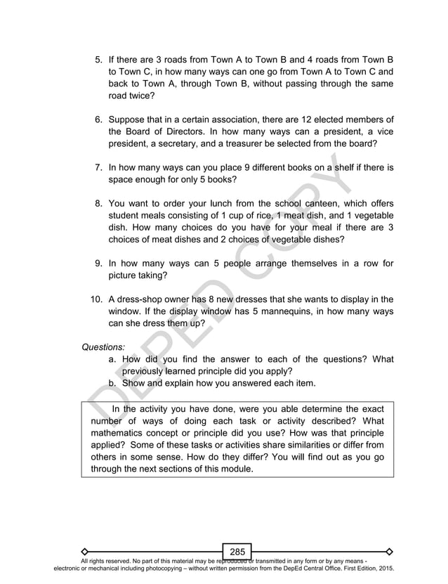 Mathematics 10 Learning Modules Quarter 3 | PDF