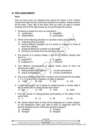 Mathematics 10 Learning Modules Quarter 3 | PDF