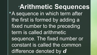 Mathematics 10 Quarter 1 : Arithmetic Sequence | PPTX
