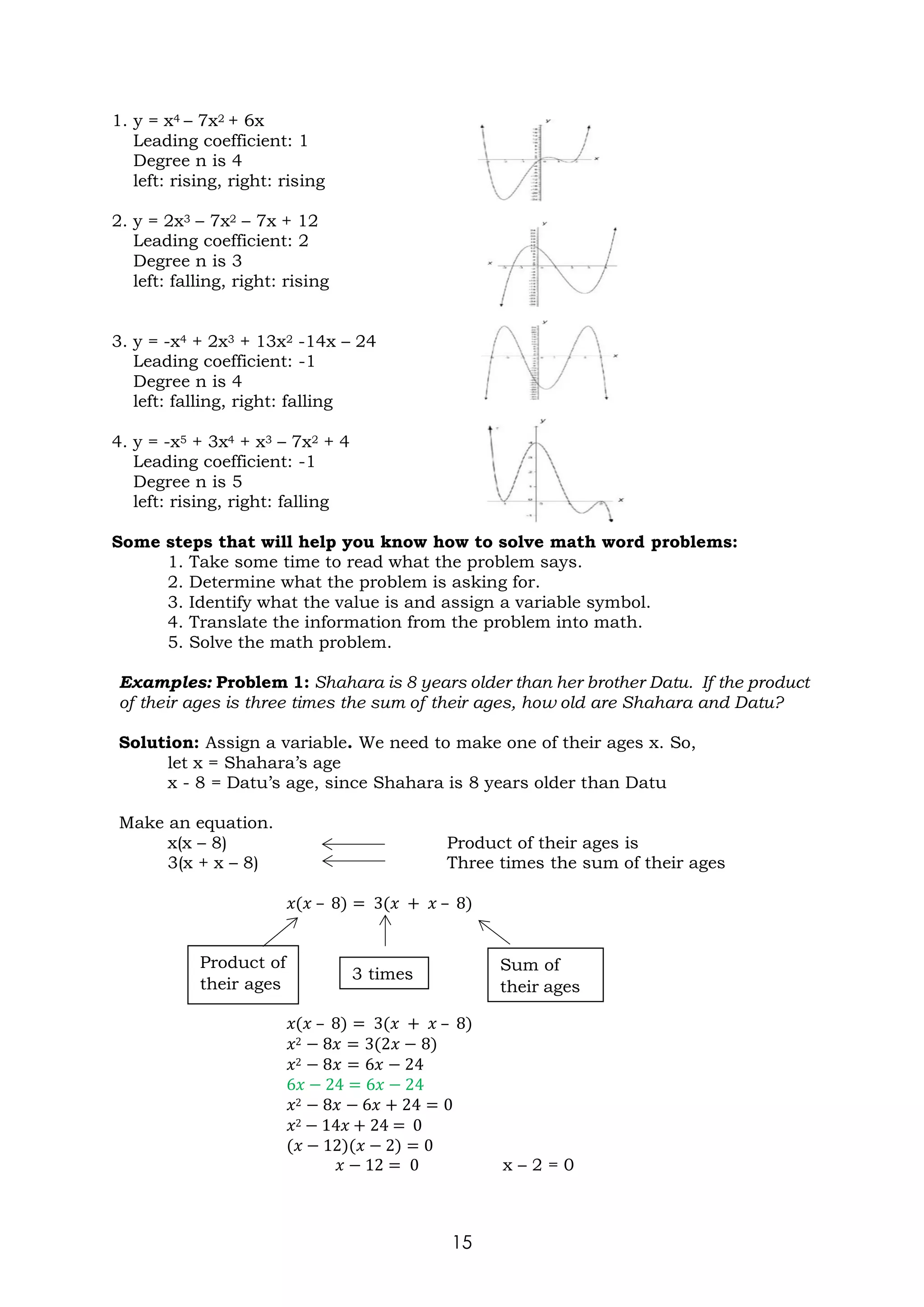 Math10 q2 mod1of8_polynomial function_v2 (1) | PDF