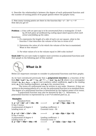 Math10 q2 mod1of8_polynomial function_v2 (1) | PDF