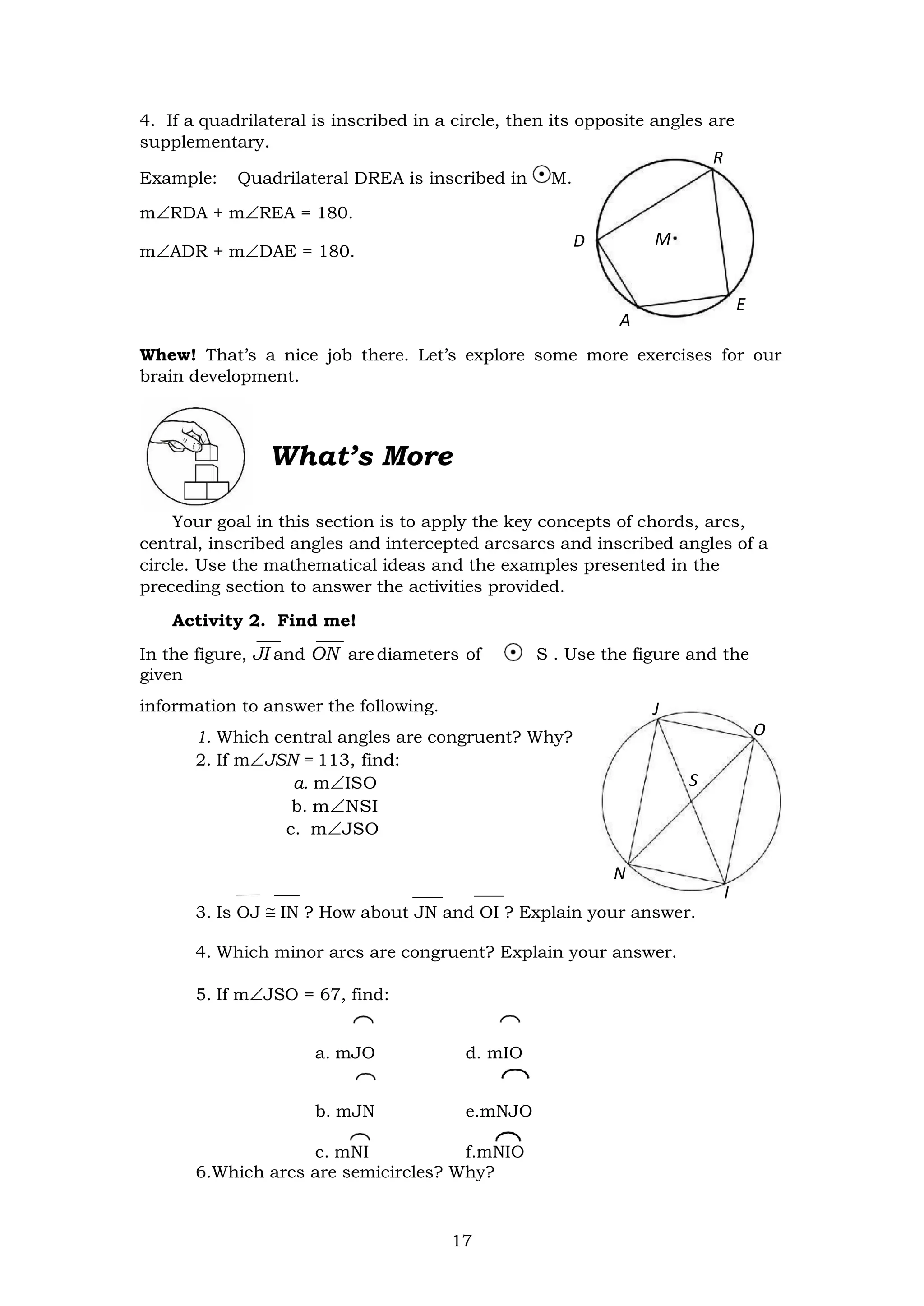 Math10 q2 mod2of8_chords,arcs,central angles and incribe angles of ...