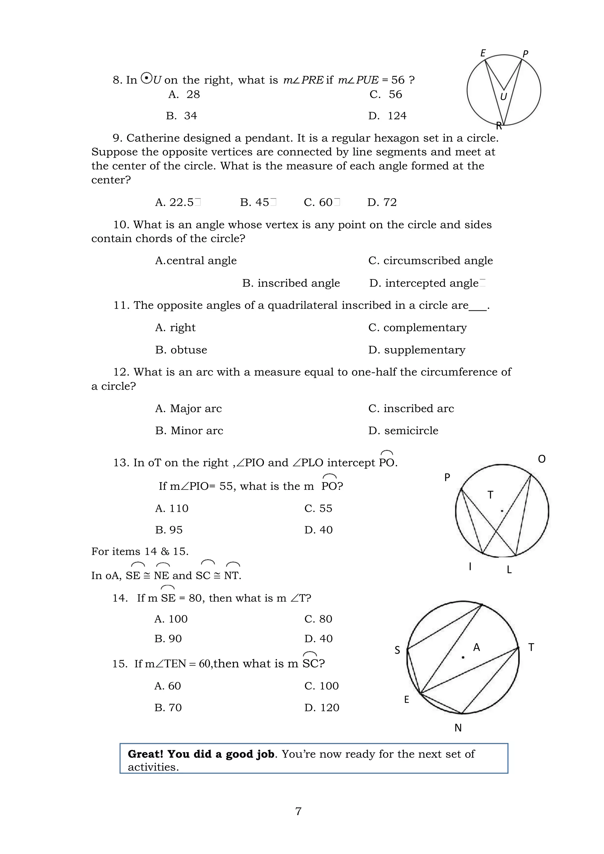 Math10 q2 mod2of8_chords,arcs,central angles and incribe angles of ...