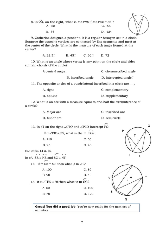 Math10 q2 mod2of8_chords,arcs,central angles and incribe angles of ...