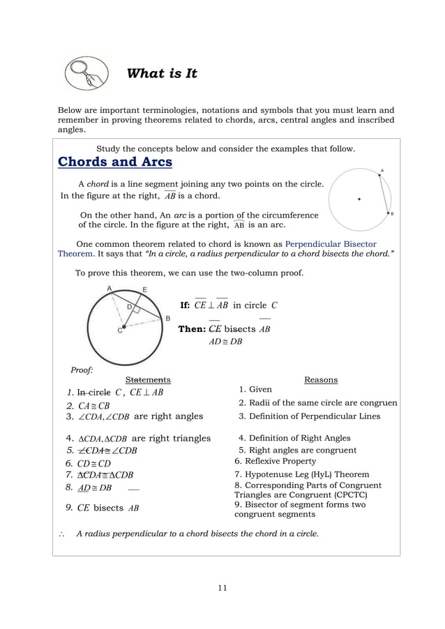 Math10 q2 mod3of8_theorems on chords, arcs, central angles and ...