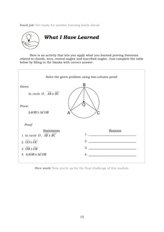 Math10 q2 mod3of8_theorems on chords, arcs, central angles and ...