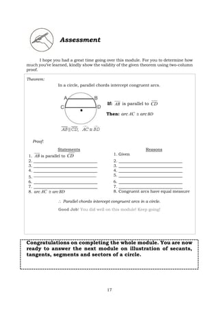 Math10 q2 mod3of8_theorems on chords, arcs, central angles and ...