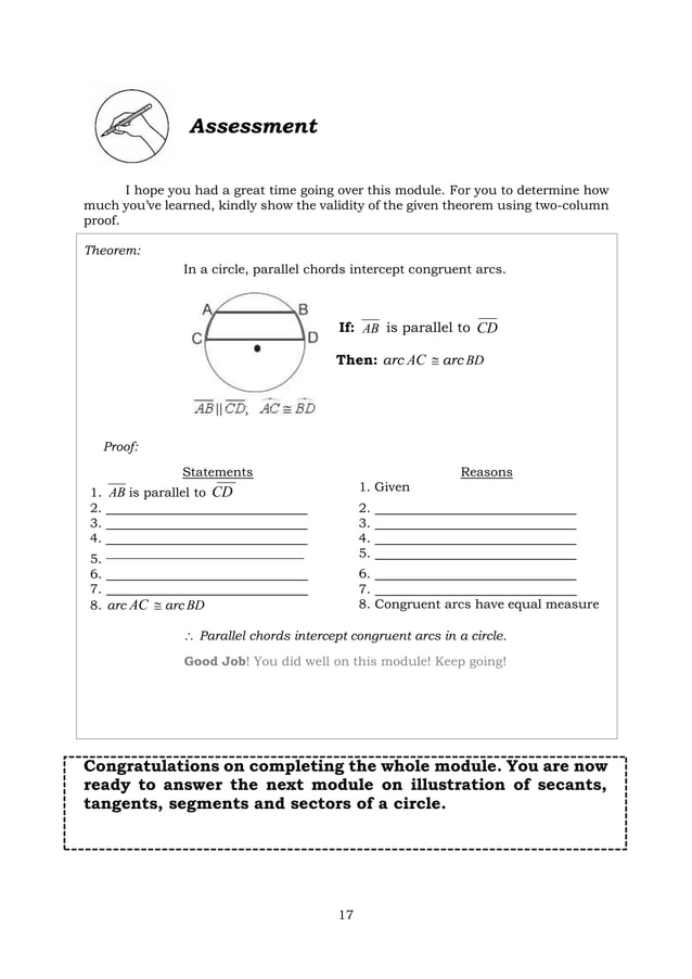 Math10 q2 mod3of8_theorems on chords, arcs, central angles and ...