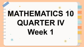 Math 10 Q4 - Week 1-2 - Measures of Central Tendency | PPTX