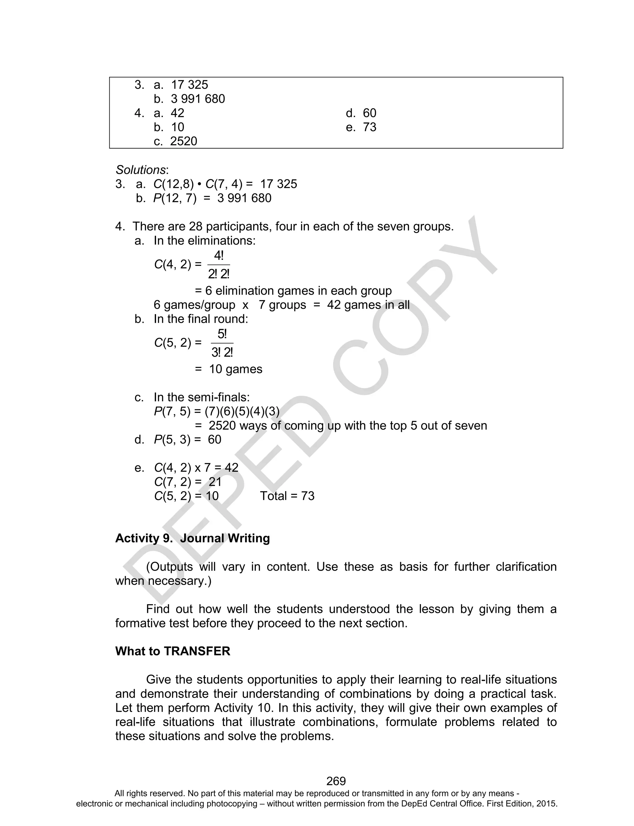 Math10 teaching guide unit 3 | PDF