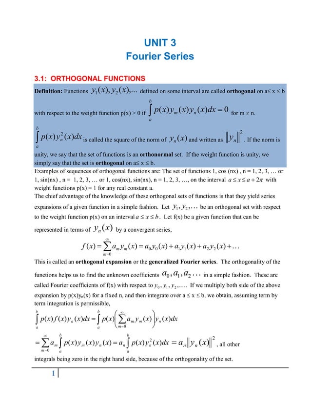 Math 1102-ch-3-lecture note Fourier Series.pdf | Physics | Science