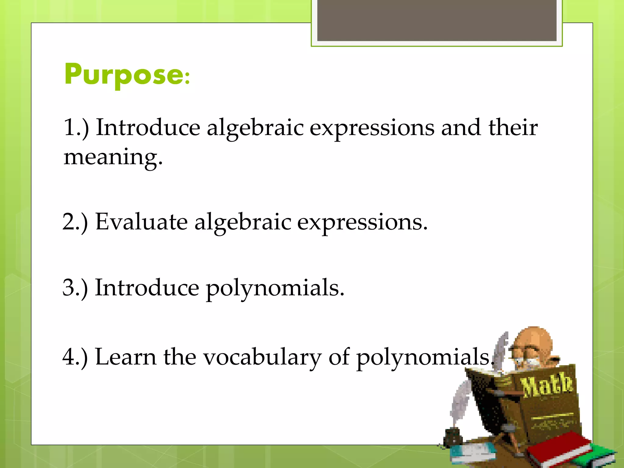 Algebraic Extensions of Order of Operations to Polynomials | PPTX