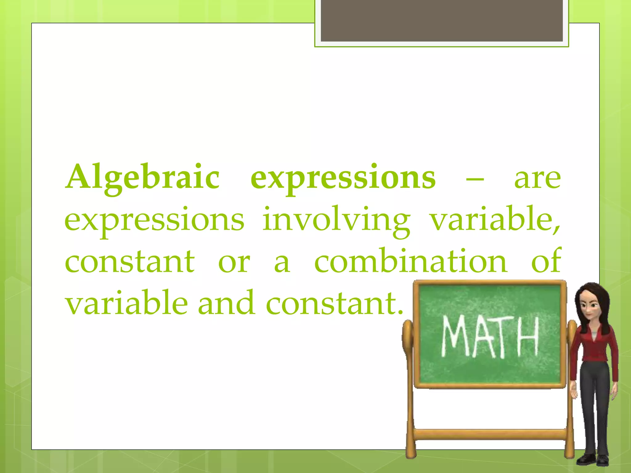 Algebraic Extensions of Order of Operations to Polynomials | PPTX
