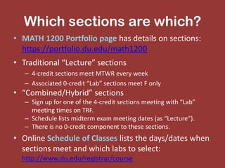 Math 1200 Teaching Formats Overview for registration | PPTX