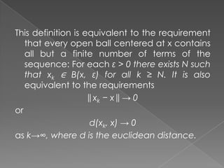 The Euclidean Spaces (elementary topology and sequences) | PPTX