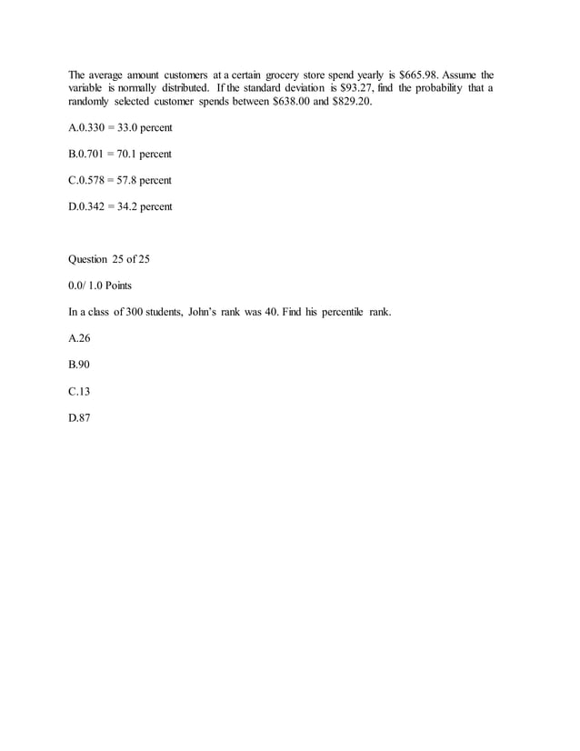 Math 125 final exam answers | PDF