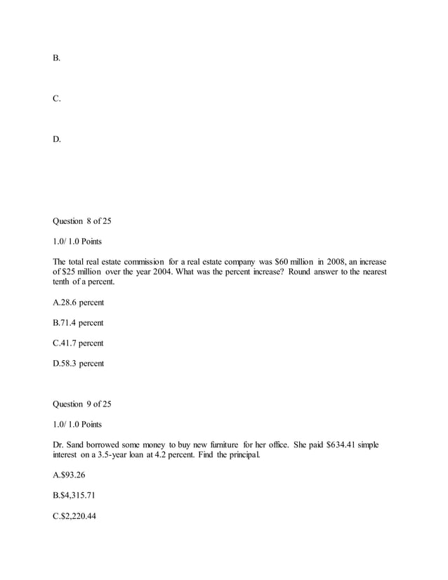 Math 125 final exam answers | PDF