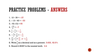 Math 1314 College Algebra Arithmetic Review | PPT