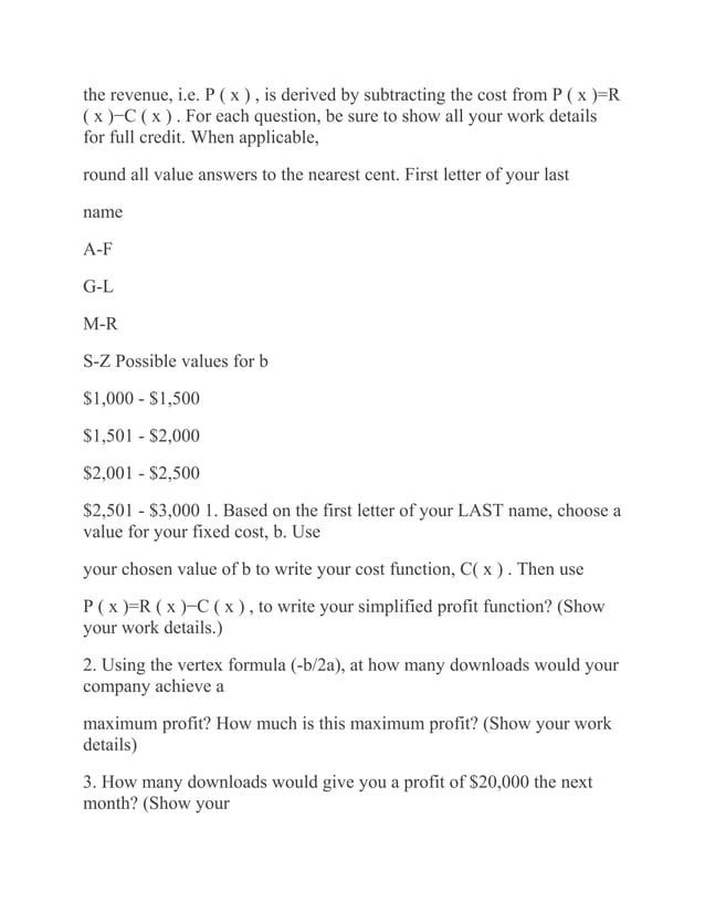 Math 133 – unit 2 individual project name/tutorialoutlet | PDF