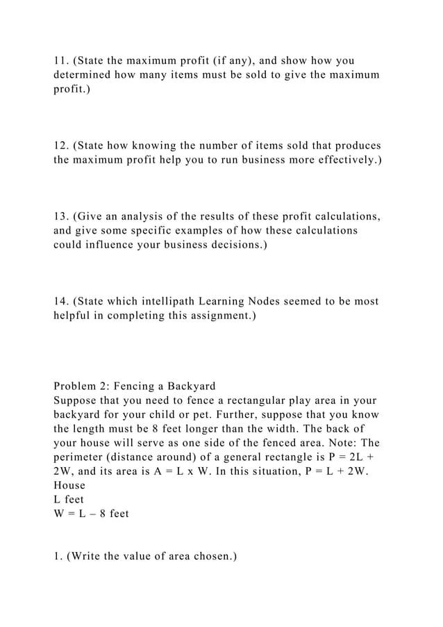 MATH133 UNIT 2 Quadratic EquationsIndividual Project Assignment.docx ...