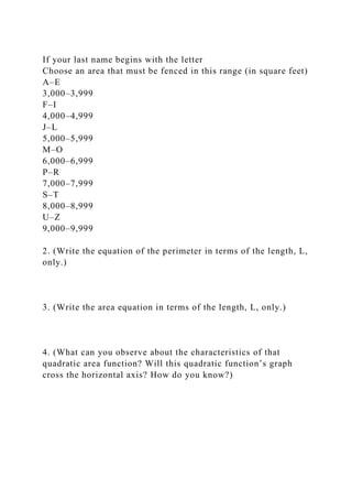 MATH133 UNIT 2 Quadratic EquationsIndividual Project Assignment.docx