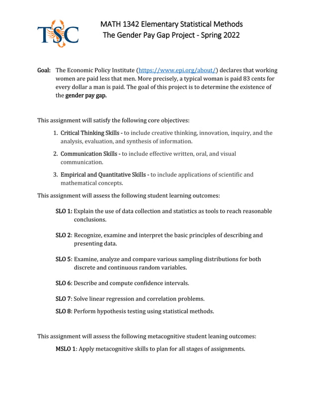 Math 1342 signature assignment spring 2022 | PDF