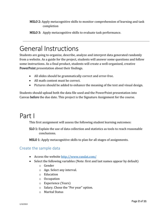 Math 1342 signature assignment spring 2022 | PDF
