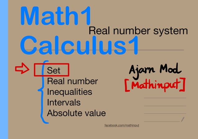 Math1 Calculus1 เซตSet (Basic) #1 | PPT | Free Download