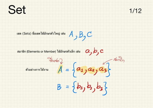 Math1 Calculus1 เซตSet (Basic) #1 | PPT