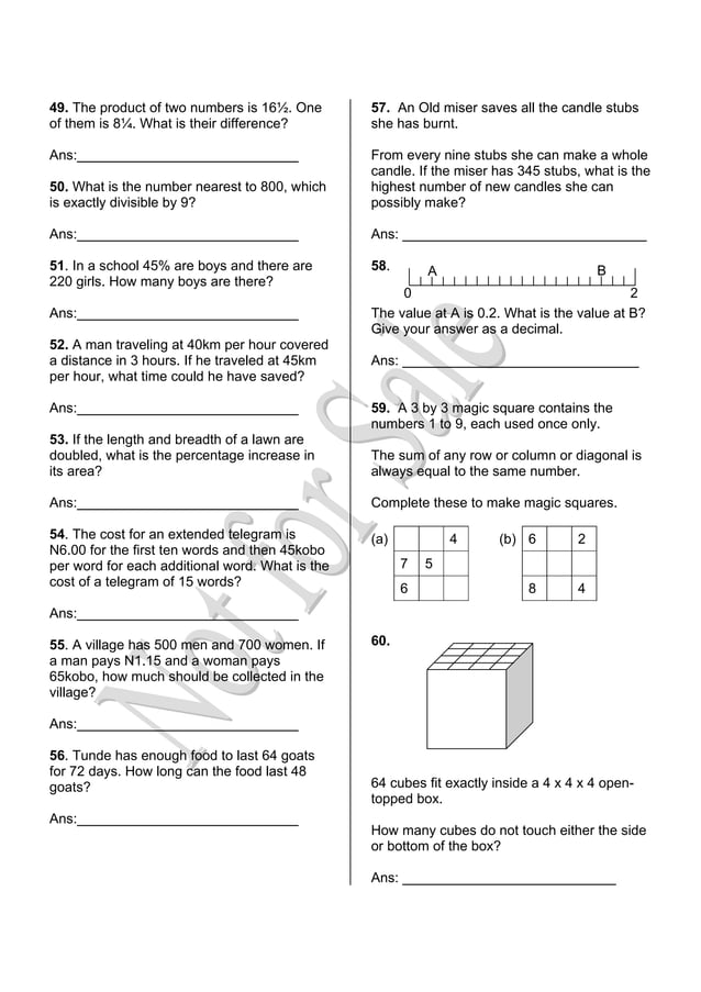 Math1 no restrictionLOYOLA JESUIT, ABUJA PAST QUESTIONS PAPERS maths ...