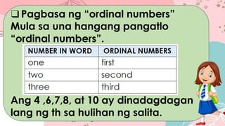 MATHEMATICS - GRADE ONE FIRST QUARTER WEEK 8 | PPTX