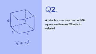 Math secondary. Volume and area of 3D shapes | PDF