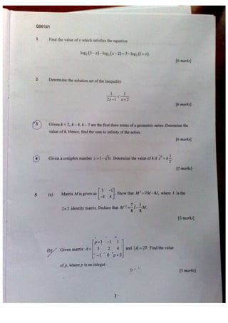 Math 2012 pspm | PDF