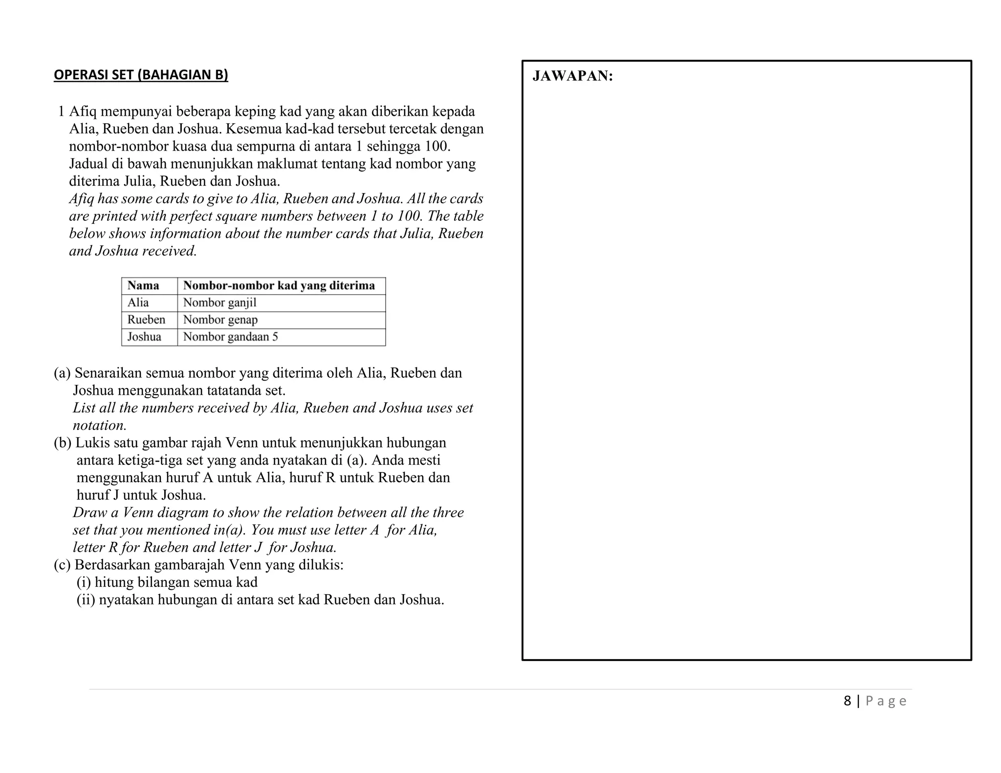 Soalan matematik SPM melibatkan tajuk tingatan 1-5 | PDF
