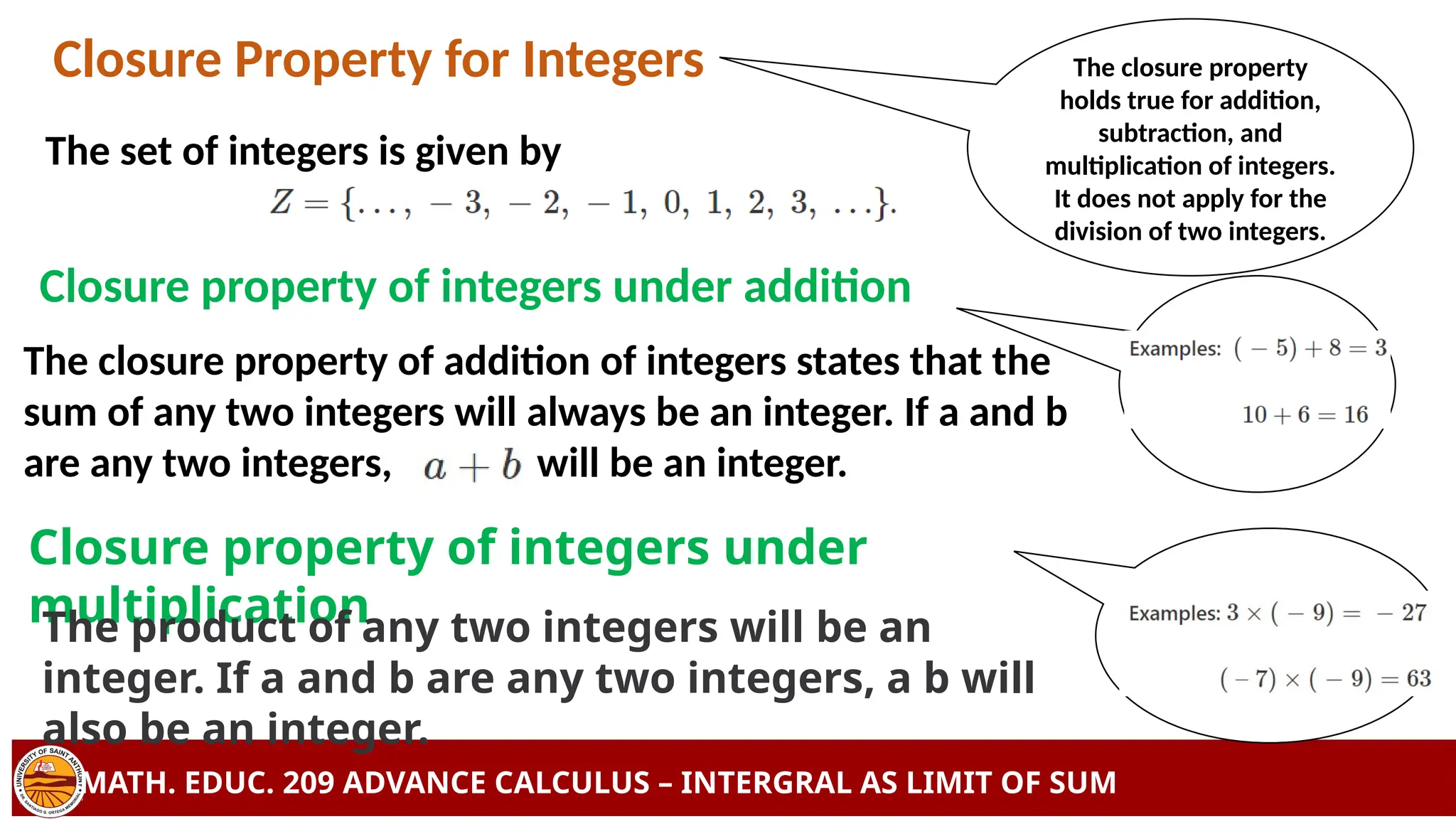 in the set z on integers, we define addition and multiplicatio | PPT ...