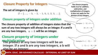 in the set z on integers, we define addition and multiplicatio | PPT